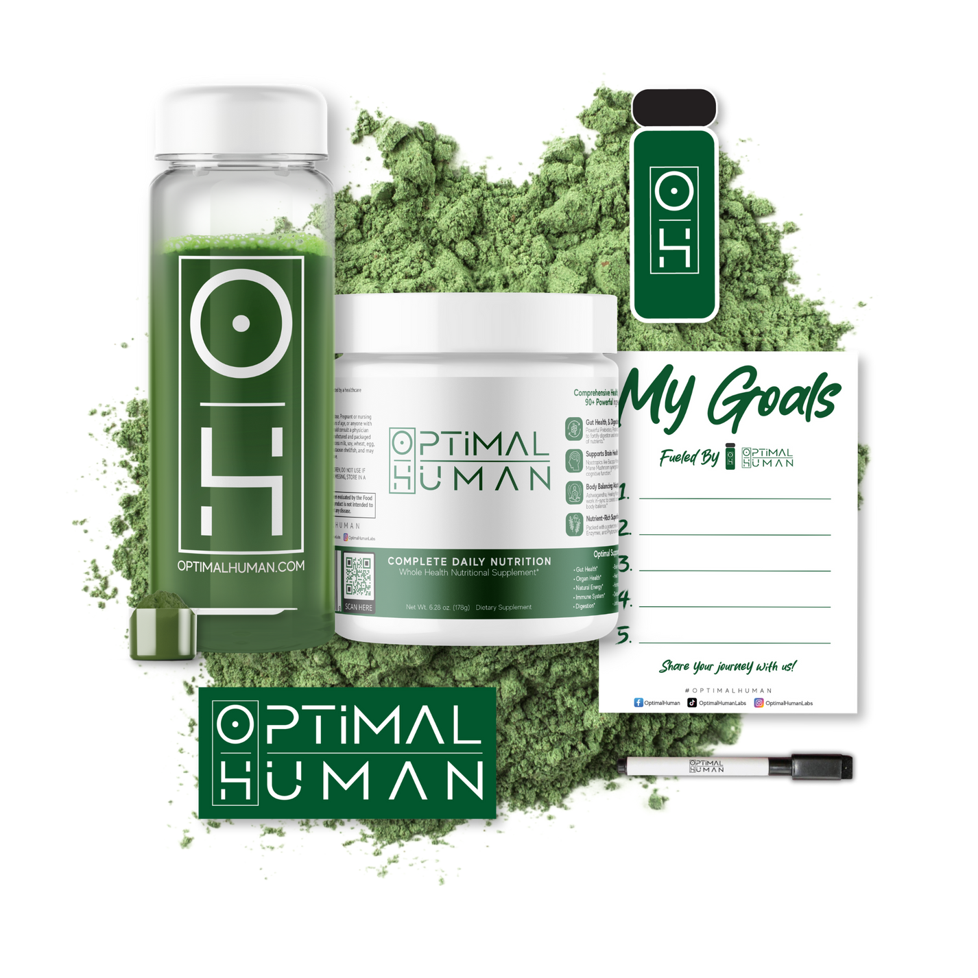 Optimal Human - All-in-One Health Supplement for Gut Health, Immune Su