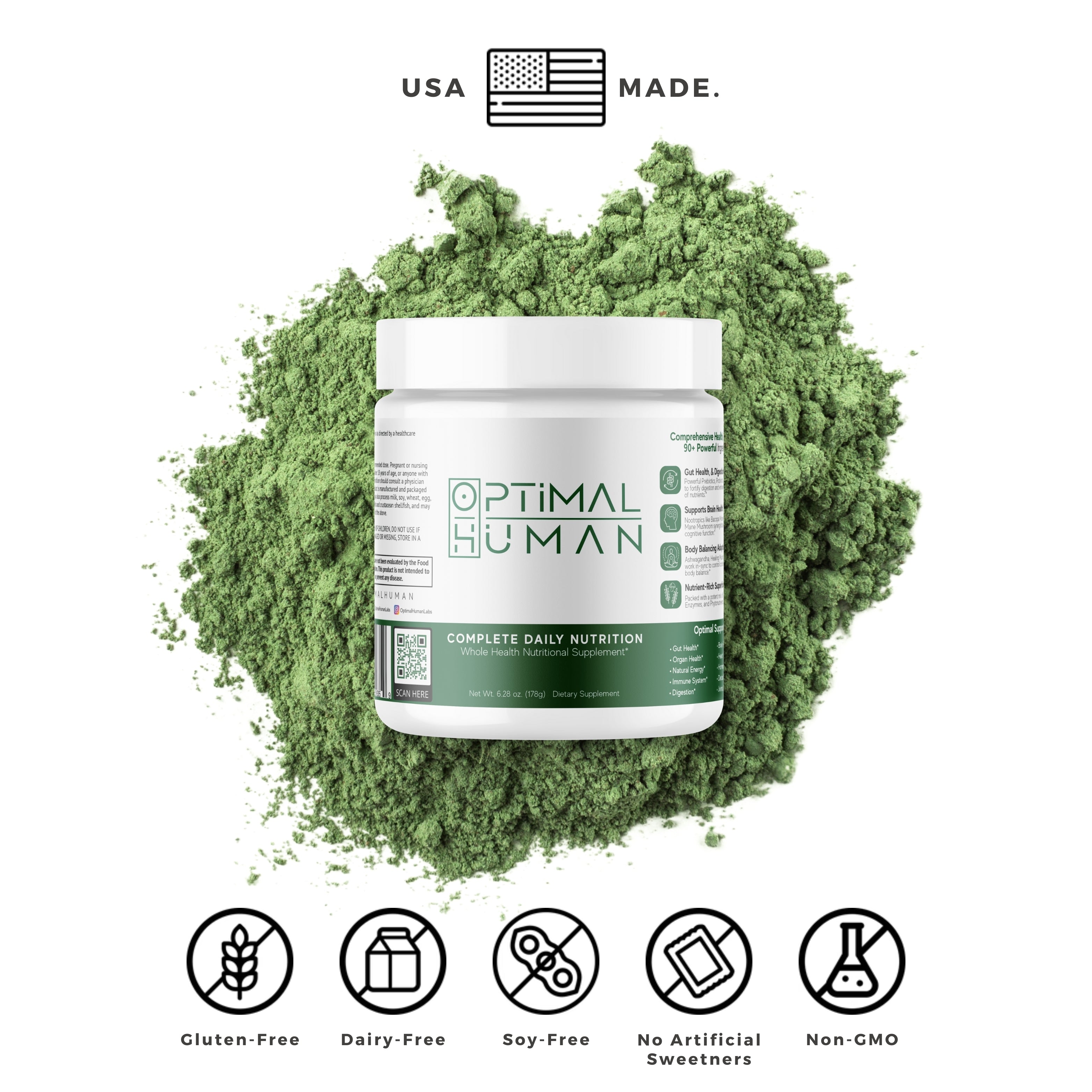 Optimal Human - All-in-One Health Supplement for Easy Daily Nutrition